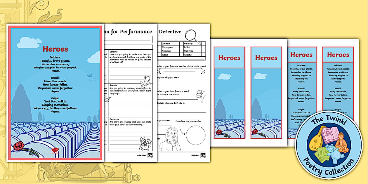 'Heroes' – Remembrance Day Cinquain Poems for KS2